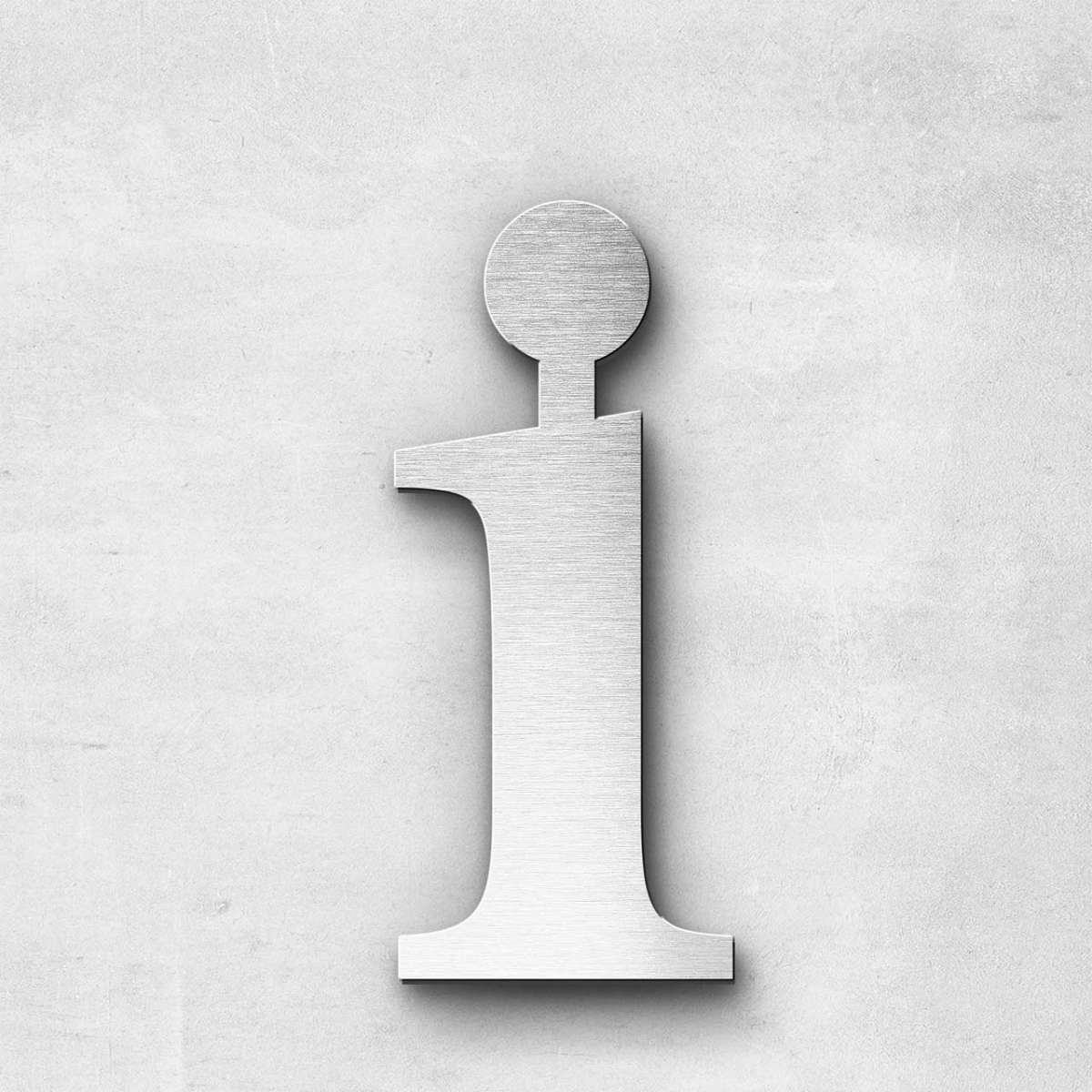 Metal Letter i Lowercase - Serif Series